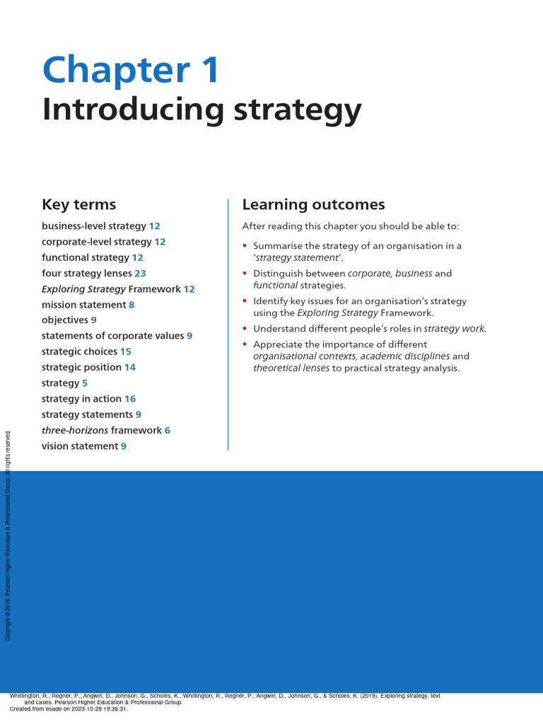 Exploring Strategy, Text and Cases - (1 Introducing Strategy) | PDF ...