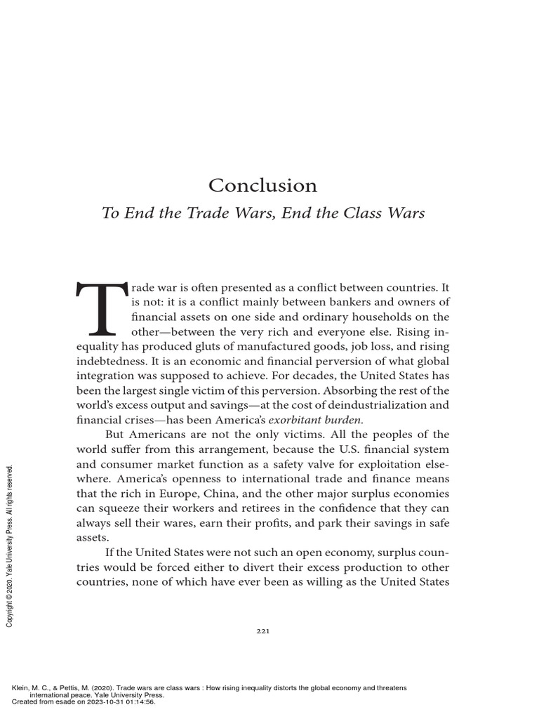 Trade Wars Are Class Wars How Rising Inequality Di... - (Conclusion. To ...