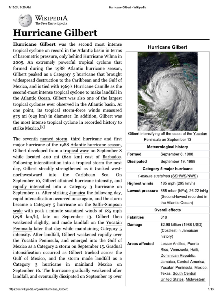 Hurricane Gilbert | PDF