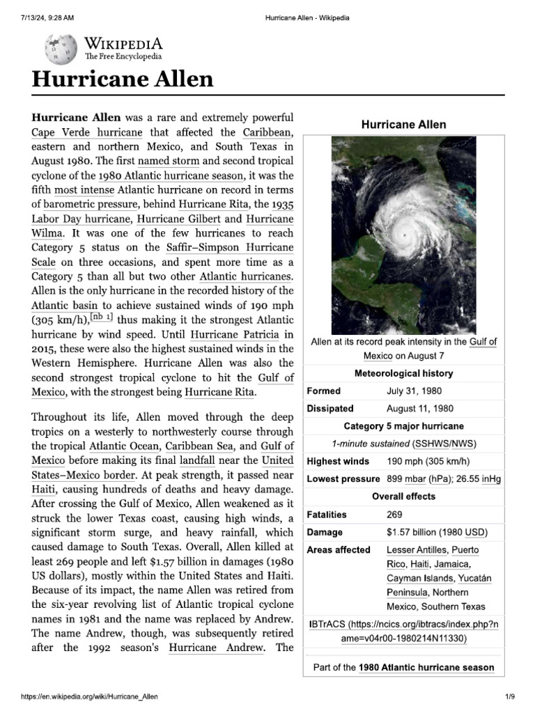 Hurricane Allen | PDF