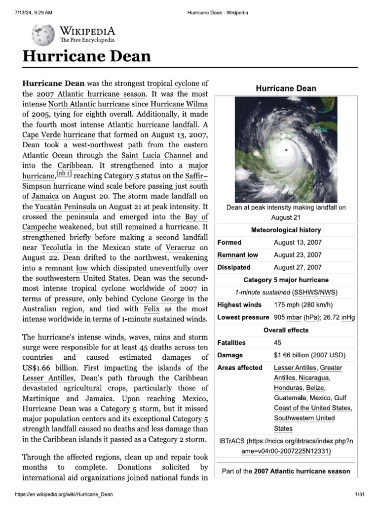 Hurricane Dean | PDF