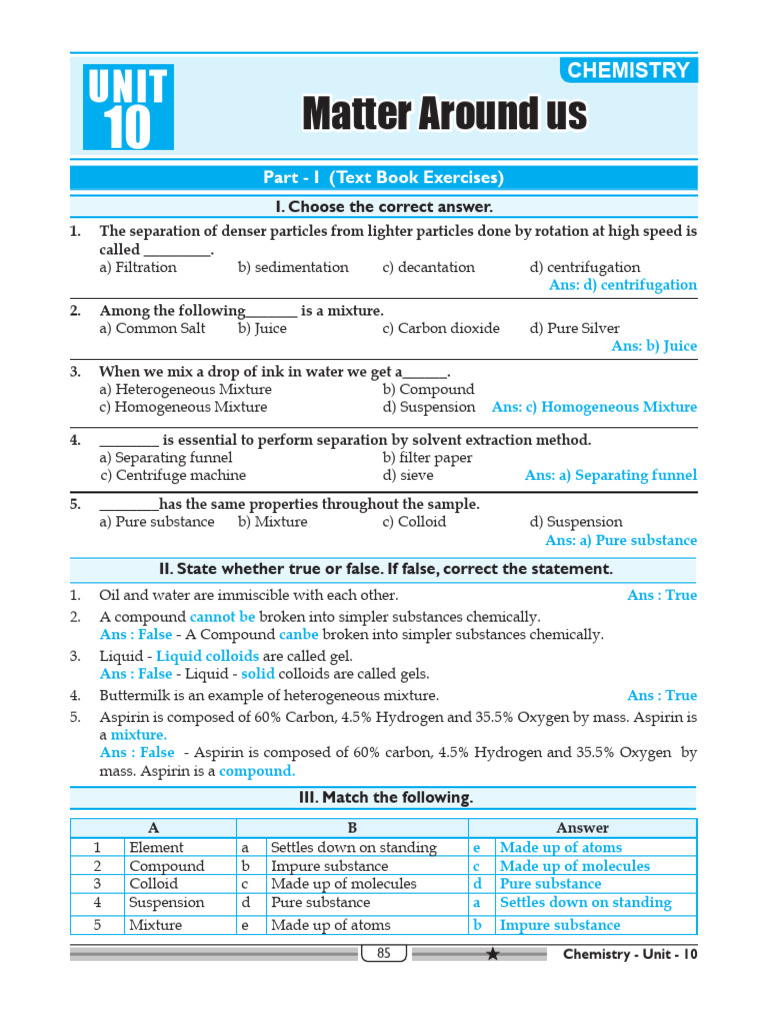 9th Science Guide Unit 10 - EM | PDF | Mixture | Boiling