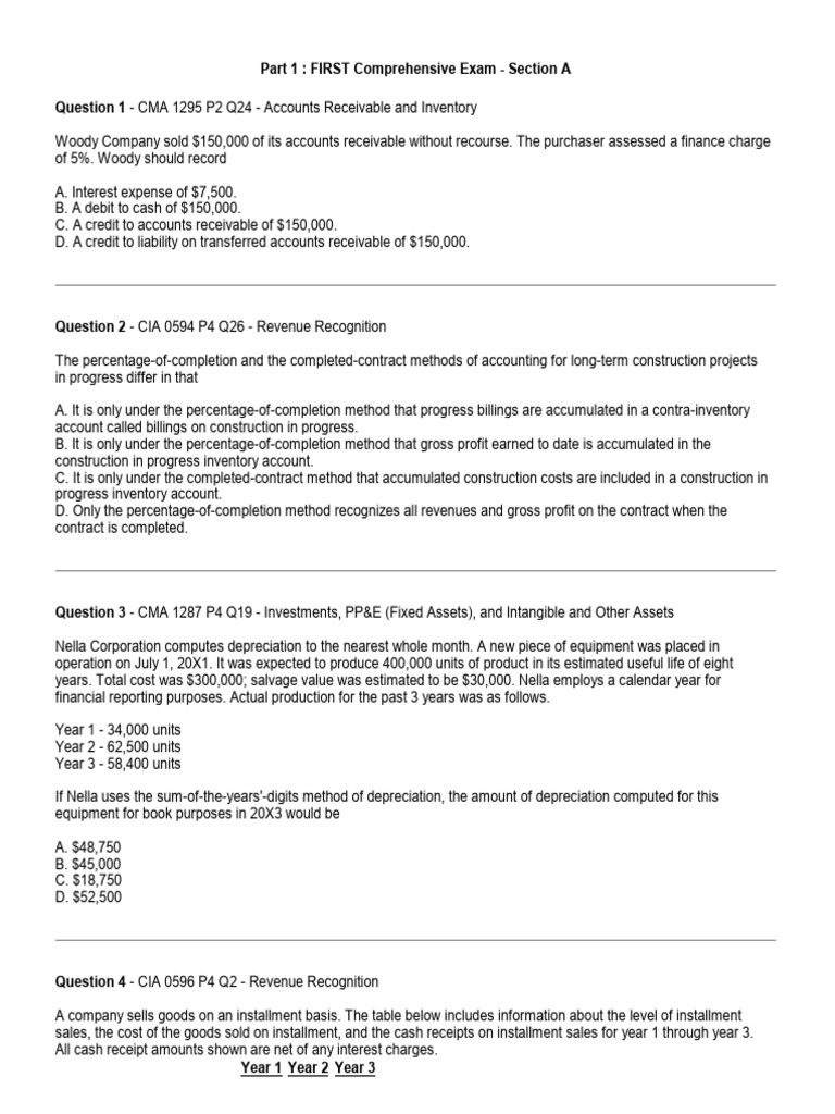 Accounting Exam Questions Overview | PDF | Dividend | Depreciation