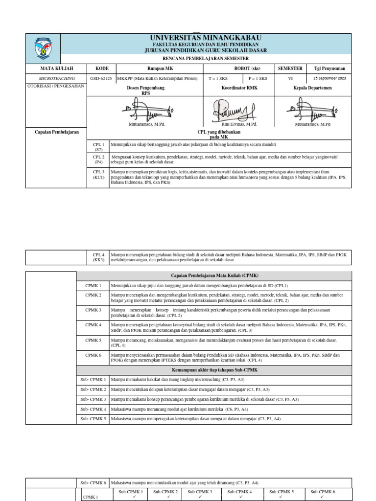 Rencana Pembelajaran Microteaching SD | PDF | Karier & Perkembangan | Komputer