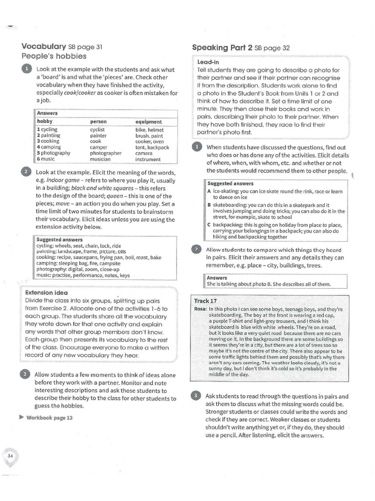 Complete Pet - Unit 3 - Speaking Part 2 (TB) | PDF