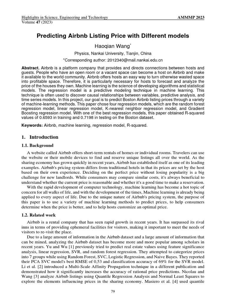 Predicting Airbnb Listing Price With Different Mod | PDF | Regression Analysis | Coefficient Of ...