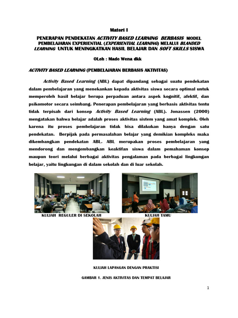 Activity Based Learning | PDF