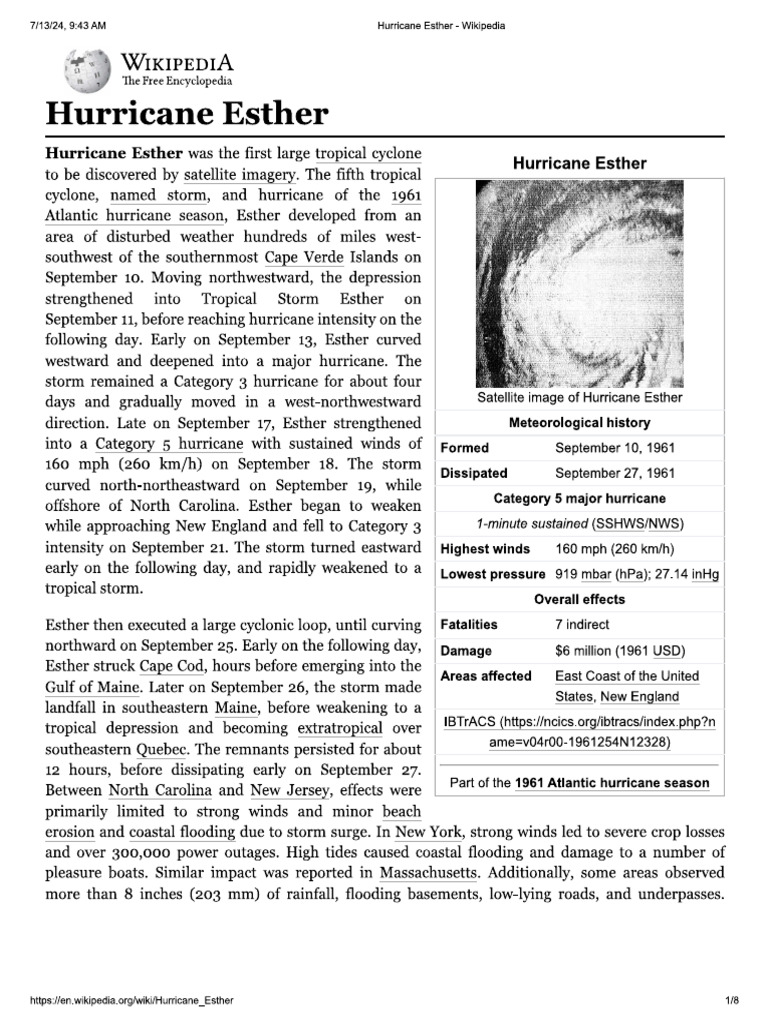 Hurricane Esther | PDF