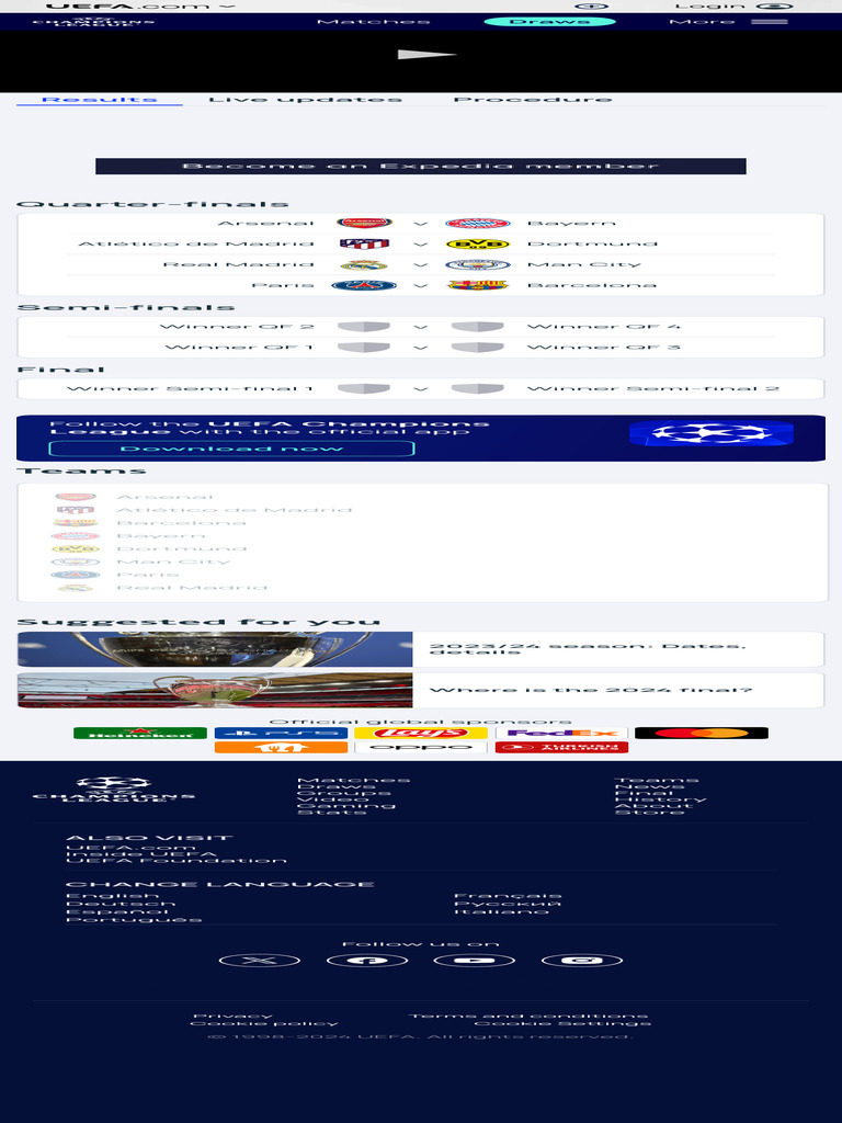 UEFA Champions League Quarter-Final, Semi-Final A | PDF