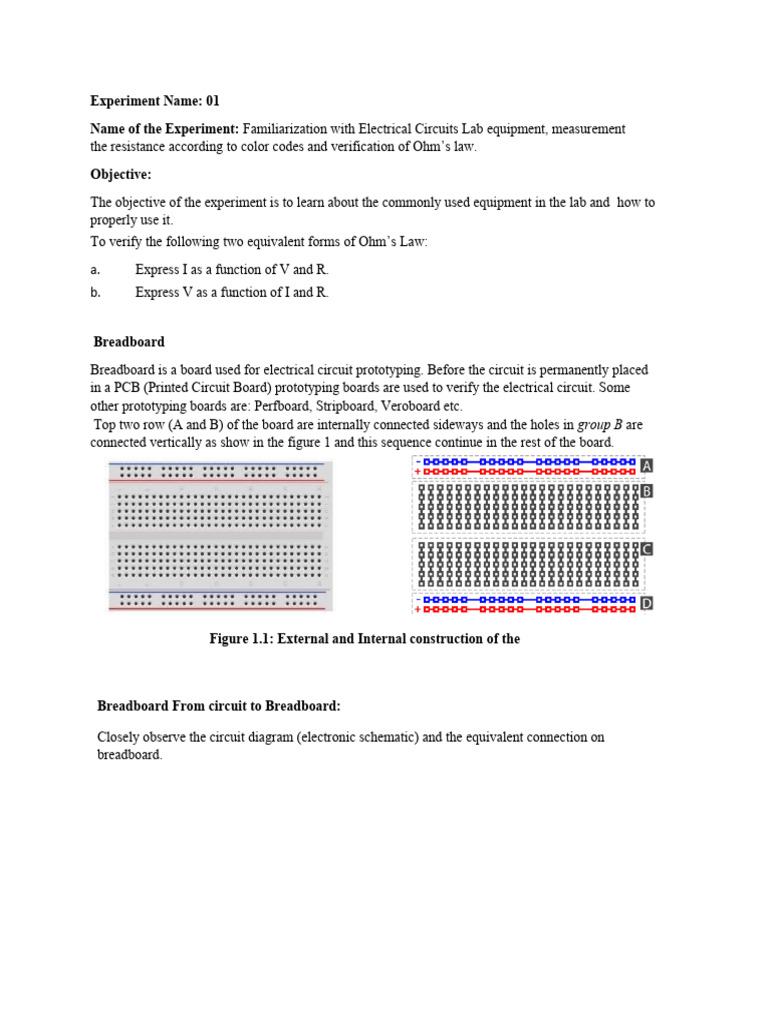 Experiment 1- 3 | PDF | Resistor | Electrical Network