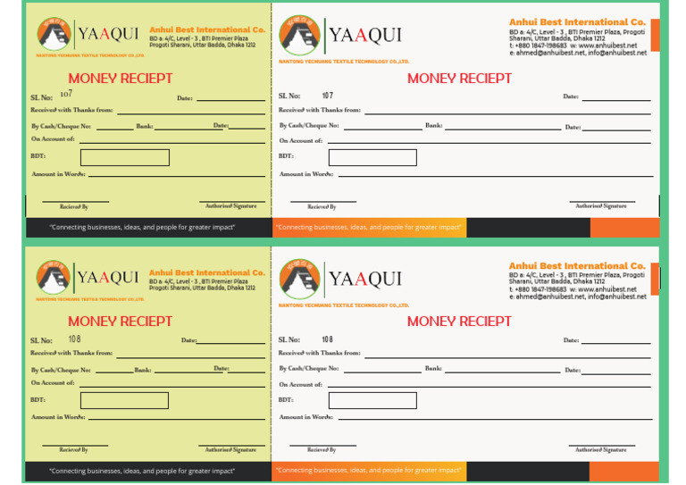 Money Reciept A4 | PDF | Cheque | Banks