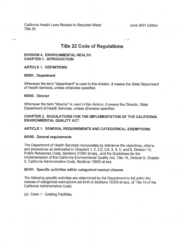 California Title 22 | PDF