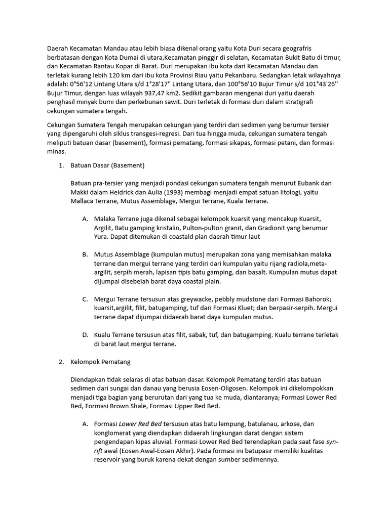 Daerah Kecamatan Mandau Atau Lebih Biasa Dikenal Orang Yaitu Kota Duri ...