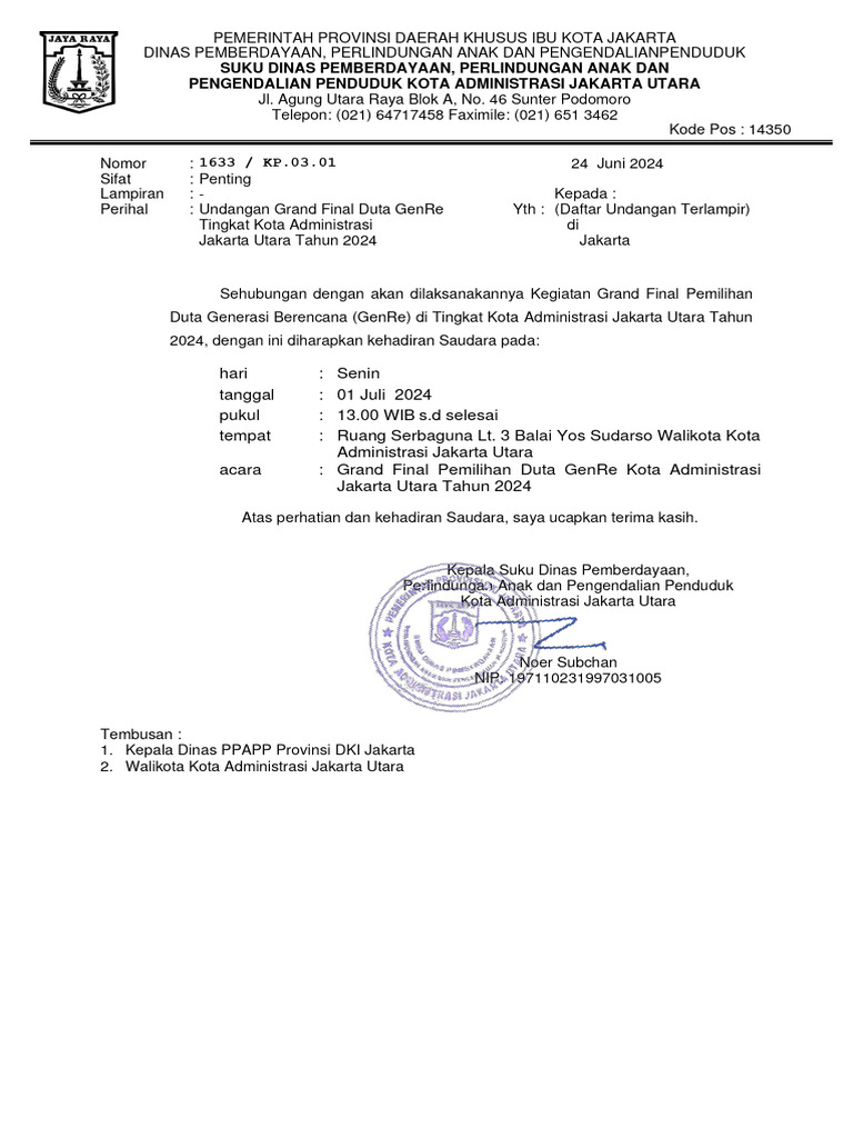 Undangan Grand Final Pildugentara 2024-1 | PDF