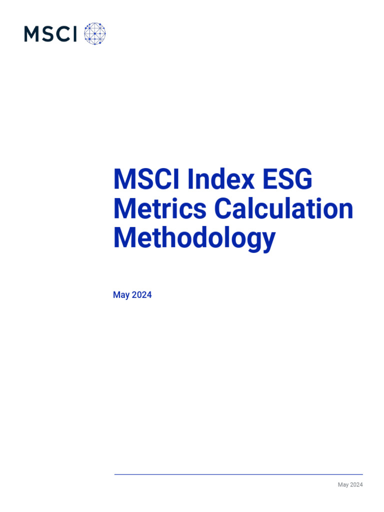 ESG SFDR Index Metrics Calc Methodology | PDF | Msci | Income Distribution
