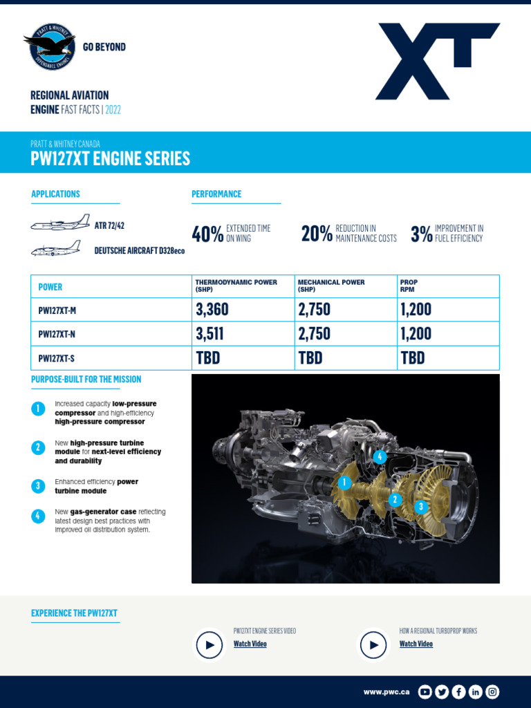 PW127XT Engine Series Fast Facts | PDF | Aircraft | Rotating Machines