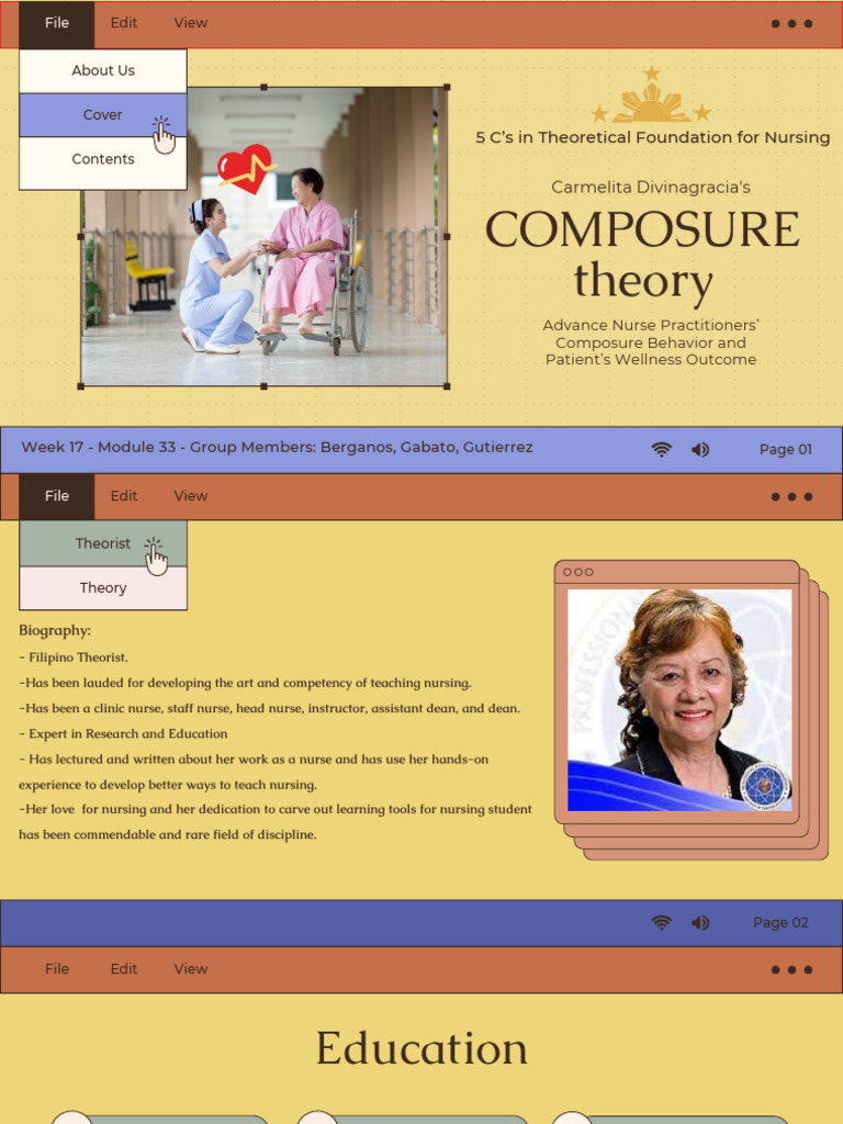 Carmelita Divinigracia - Composure Theory | PDF | Nursing | Health Care