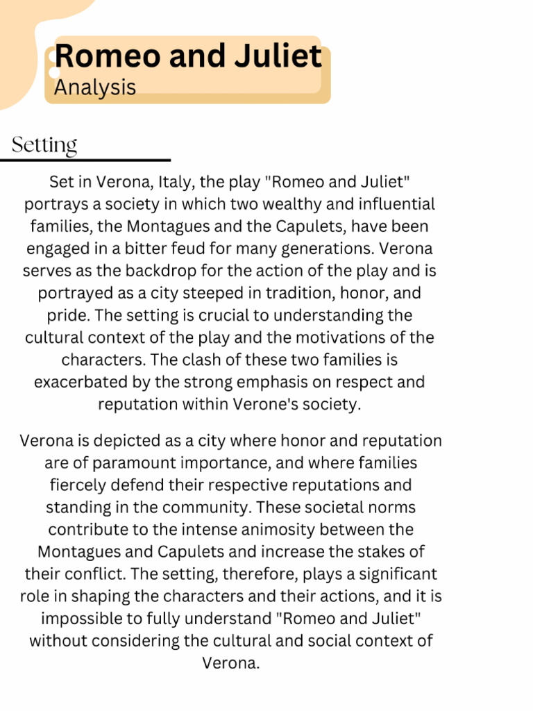 Romeo and Juliet Notes (Analysis) | PDF