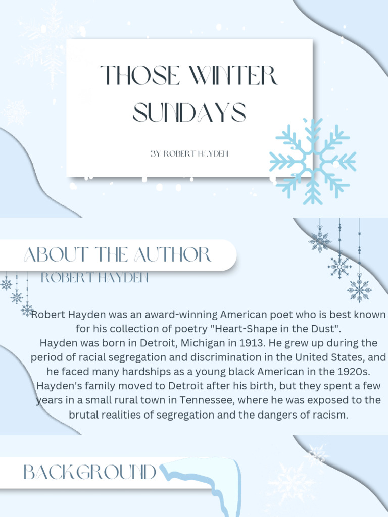 Those Winter Sundays | PDF