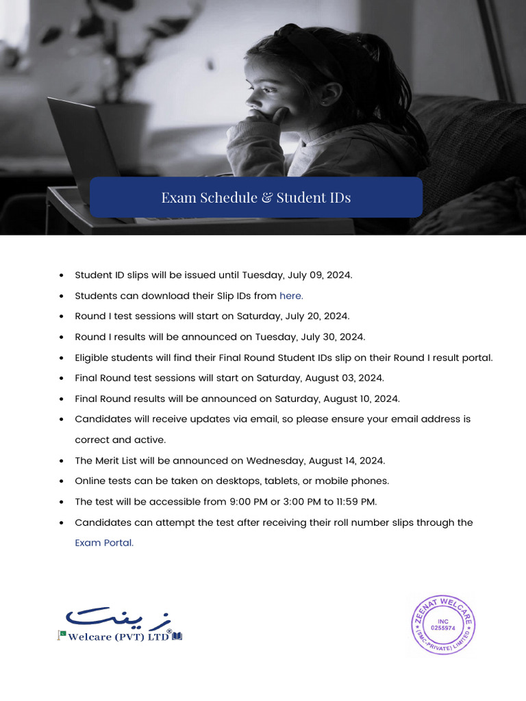 Exam Schedule & ID Slip Details | PDF