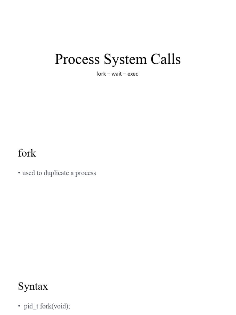 Process System Calls | PDF Process System Calls | PDF