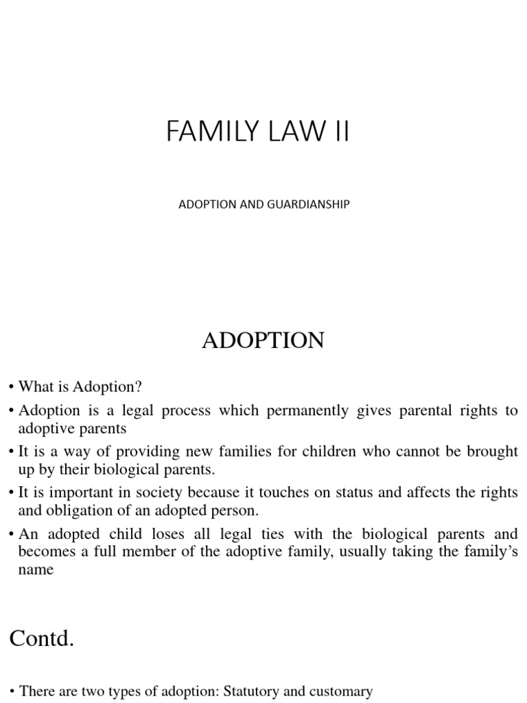 Fam Law Adoption & Guardianship | PDF | Legal Guardian | Family Law