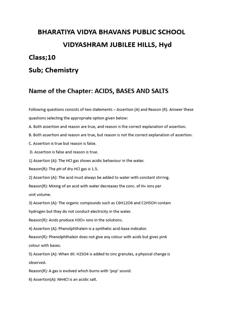 Acids and Bases Objective | PDF | Ph | Acid