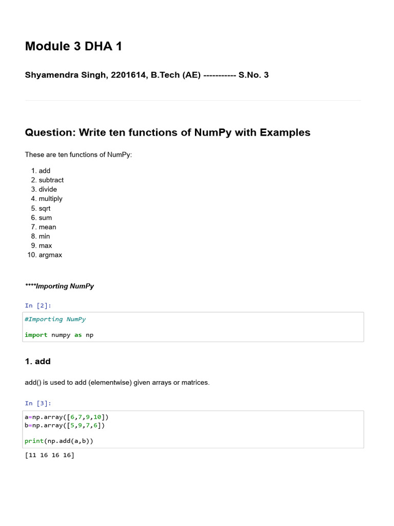 3 Shyamendra Module3 DHA1 | PDF | Computer Programming | Mathematics