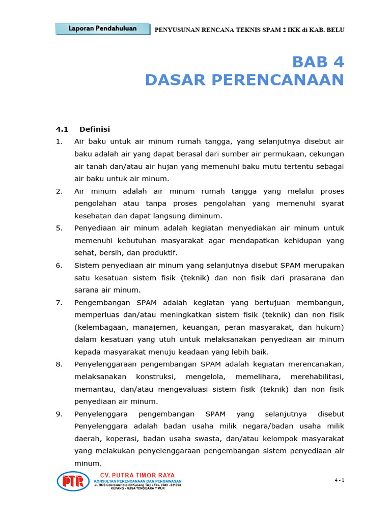 Bab IV Dasar Perencanaan (PT) | PDF | Griya & Taman