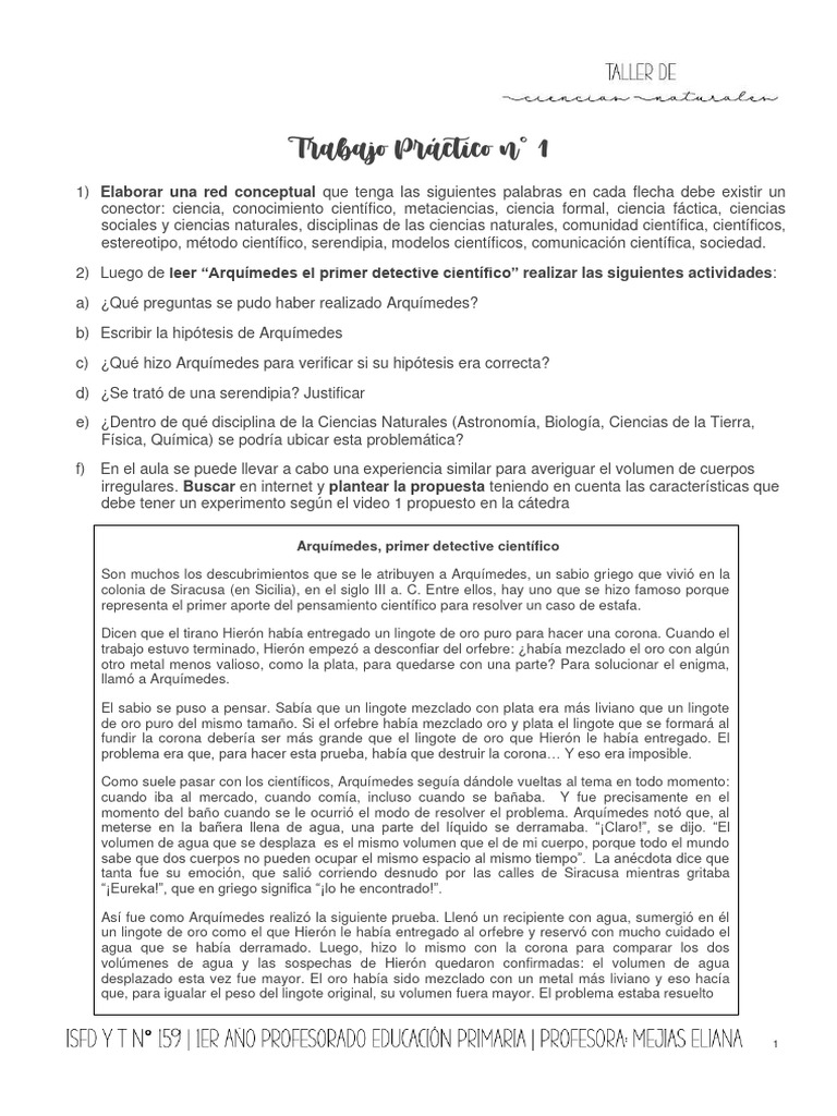 TP 1 Edi 1ro PF Pri | PDF | Science | Volumen