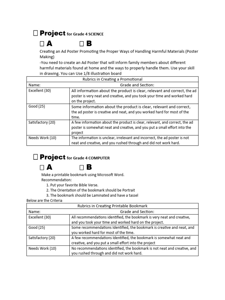 Project For Grade 4,5,6 SCIENCE | PDF