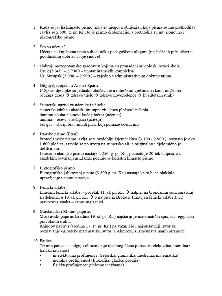 PPZVI I. Kolokvij Pitanja | PDF