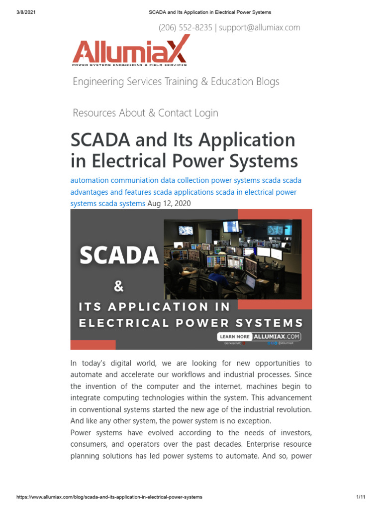 Scada And Its Application In Electrical Power Systems Pdf Scada Programmable Logic Controller 