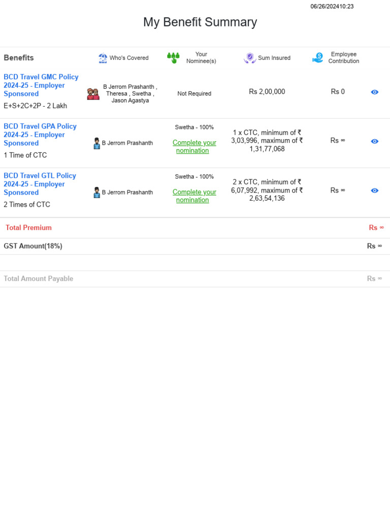 Benefit Summary | PDF