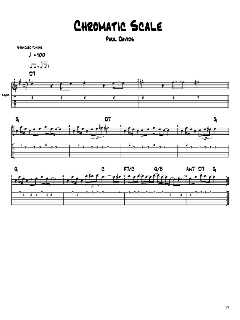Chromatic Scale Lesson | PDF | Music Theory | Pitch (Music)