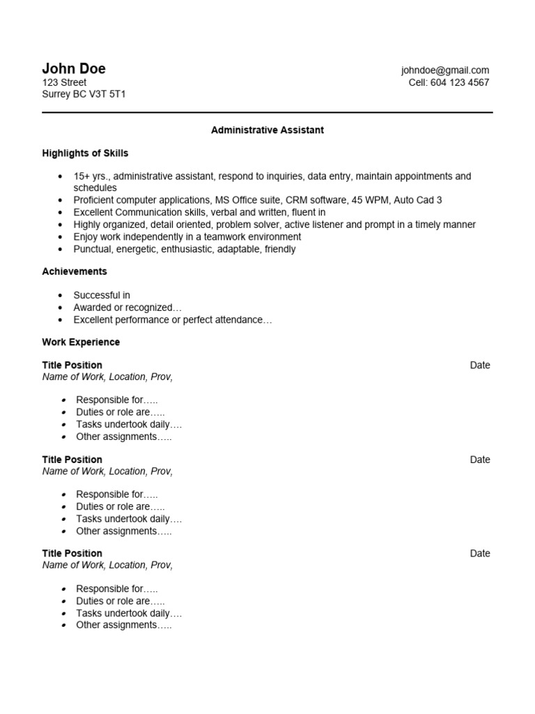 John Doe. Resume Sample | PDF