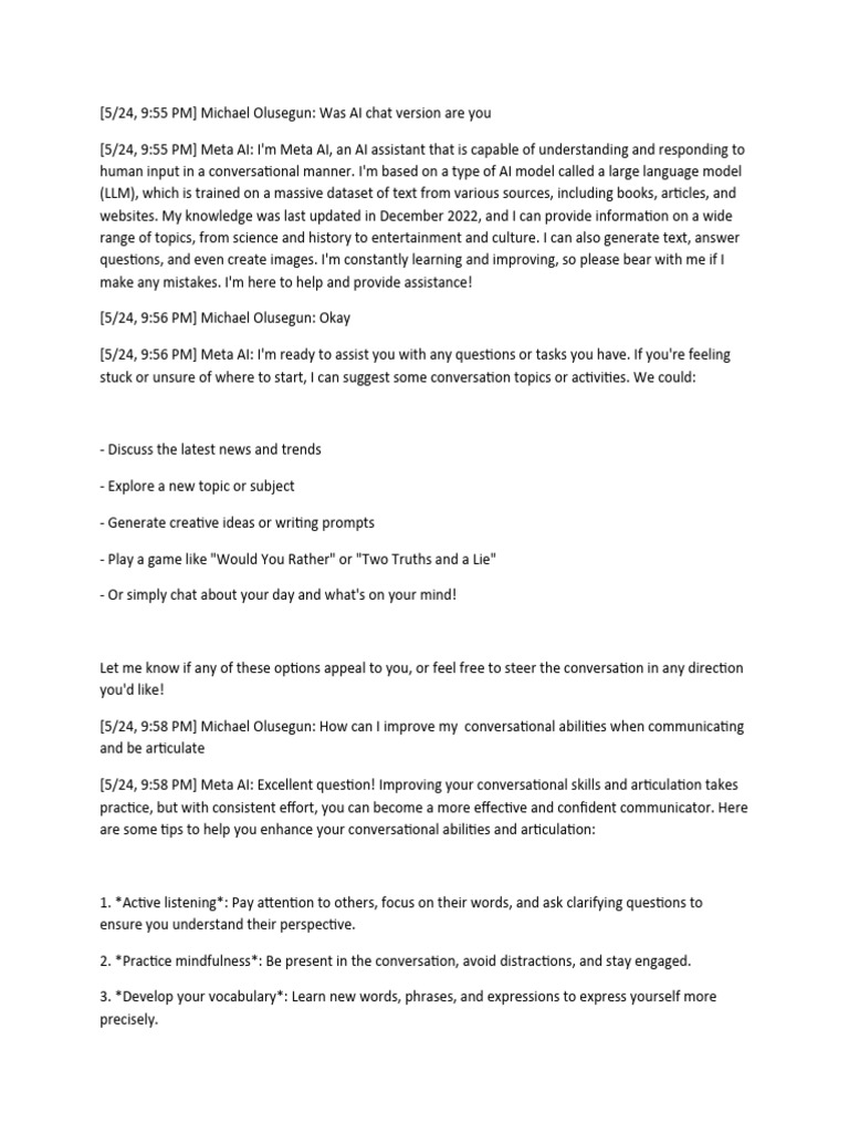 Enhance Your Conversation Skills | PDF | Conversation | Artificial ...