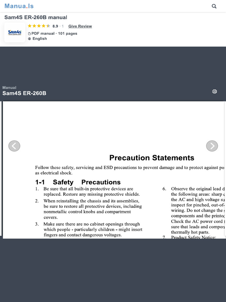 Er 260 Cash Register | PDF