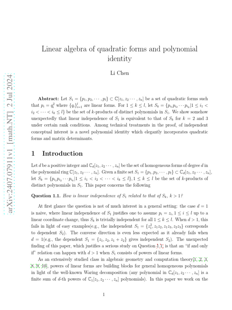2407.07911v1 | PDF | Determinant | Polynomial