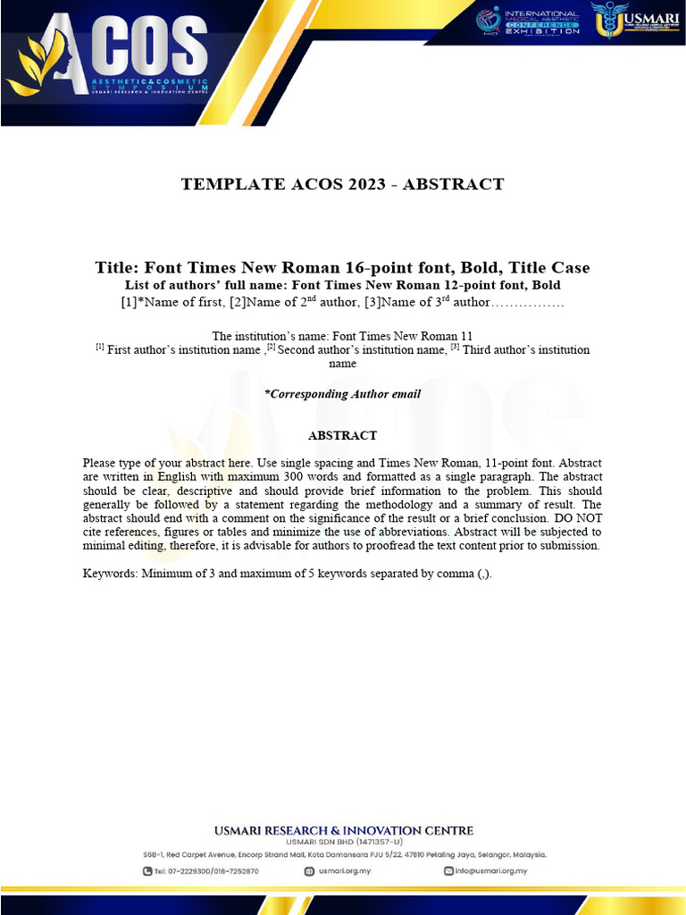 ACOS+Abstract+Submission+(1) | Download Free PDF | Abstract (Summary)