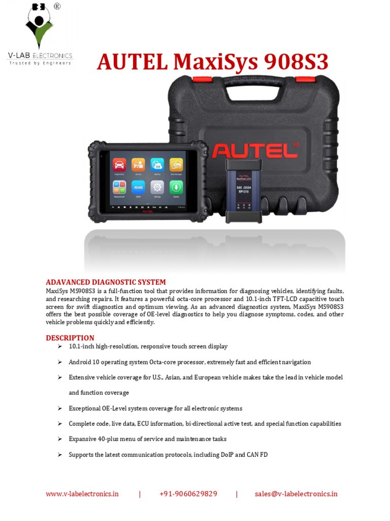 Autel 908S3 | PDF | Usb | Bluetooth