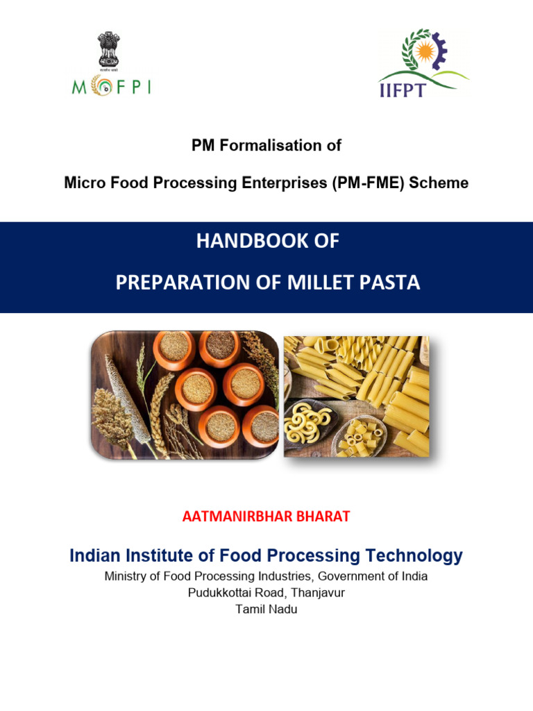 Millets Pasta Handbook | PDF | Pasta | Extrusion