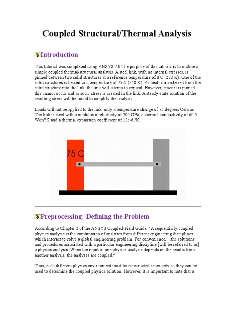 Coupled Structural/Thermal Analysis | PDF