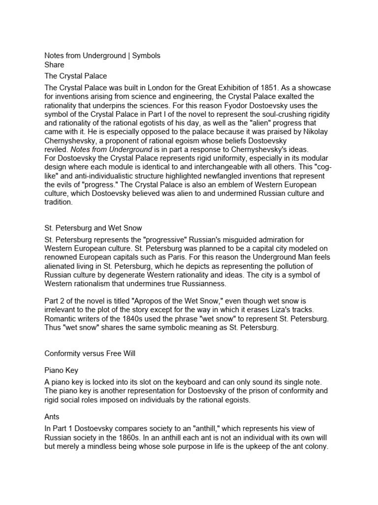 Notes From Underground | PDF | Existentialism | Free Will