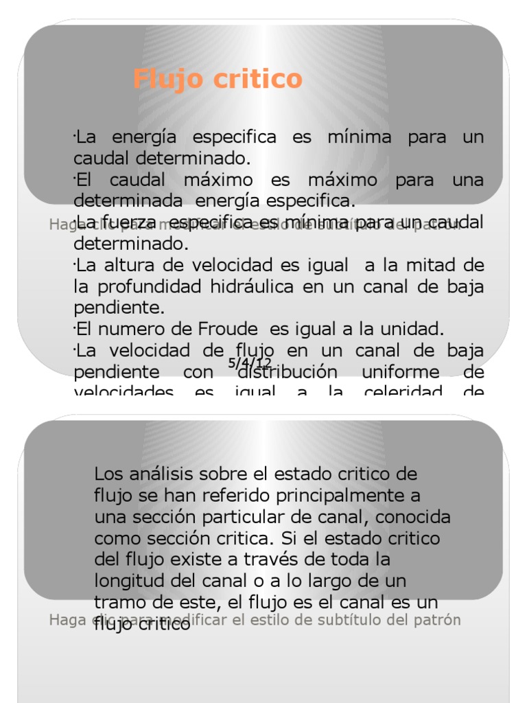 Flujo Critico | PDF | Descarga (hidrología) | Física