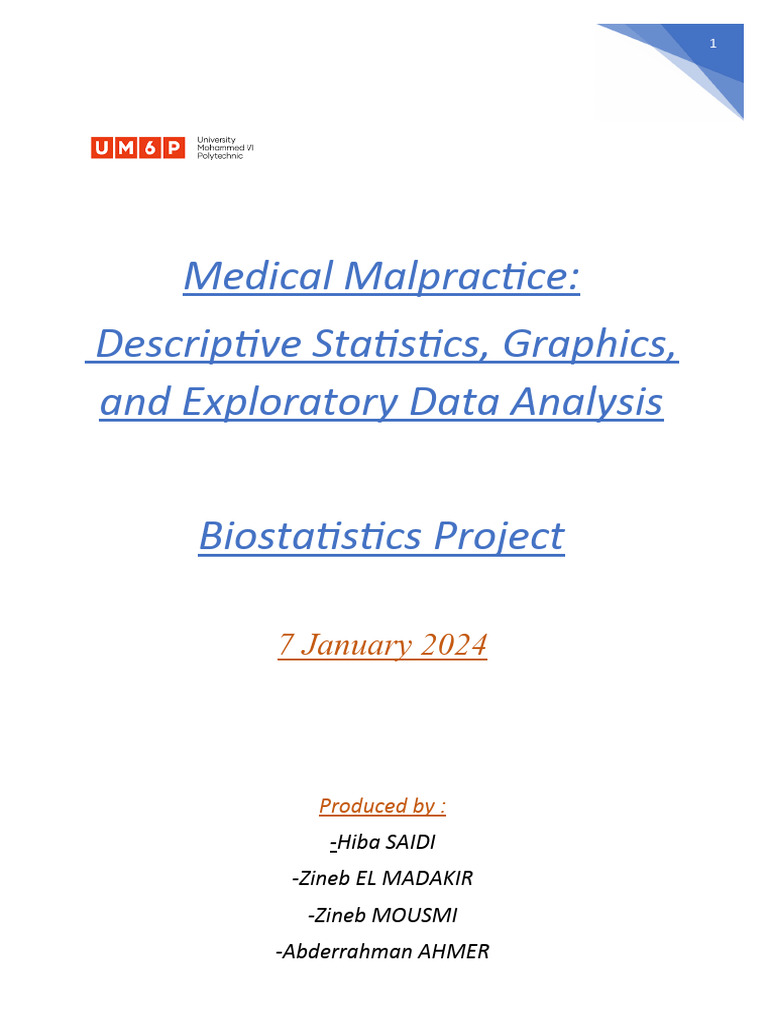 Medical Malpractice Data Analysis Insights | PDF | Statistics | Demography