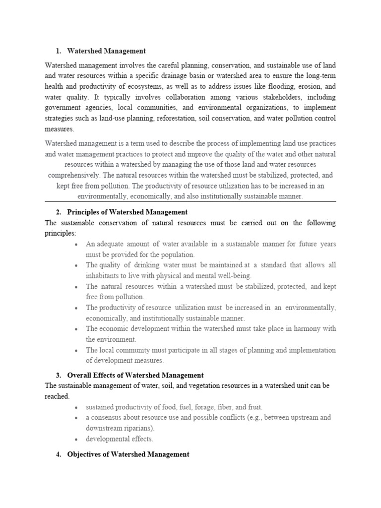 Watershed Management - Lecture Notes Undergraduate | PDF | Surface ...
