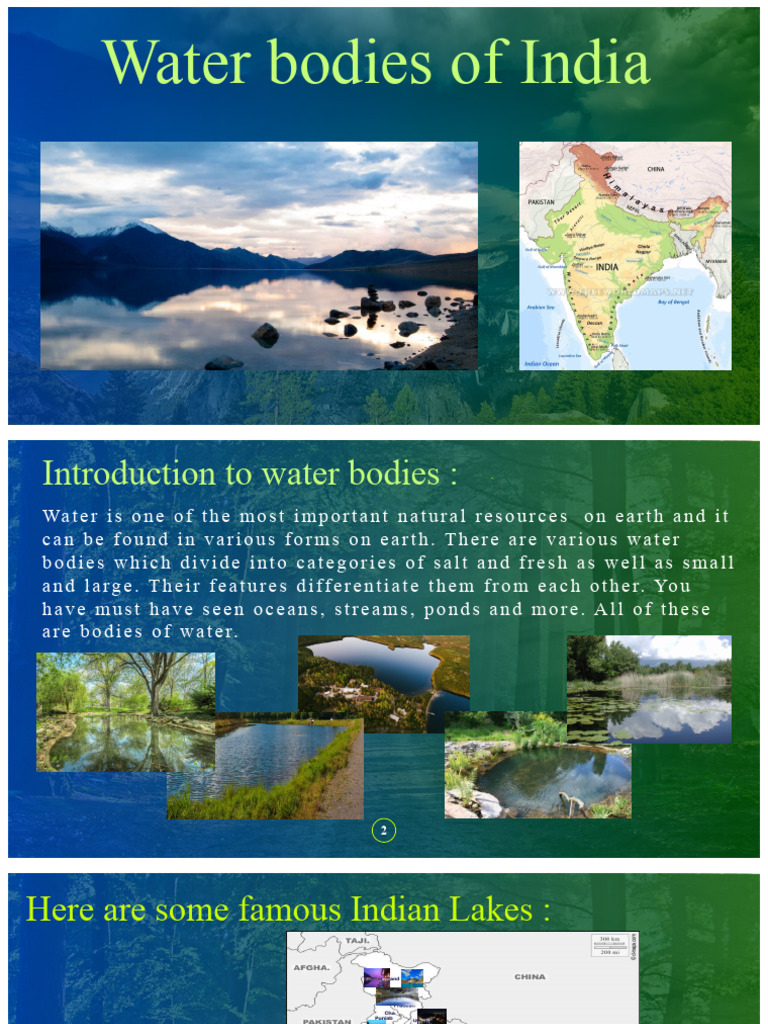 Famous Water Bodies of India | PDF | Physical Geography | Earth Sciences