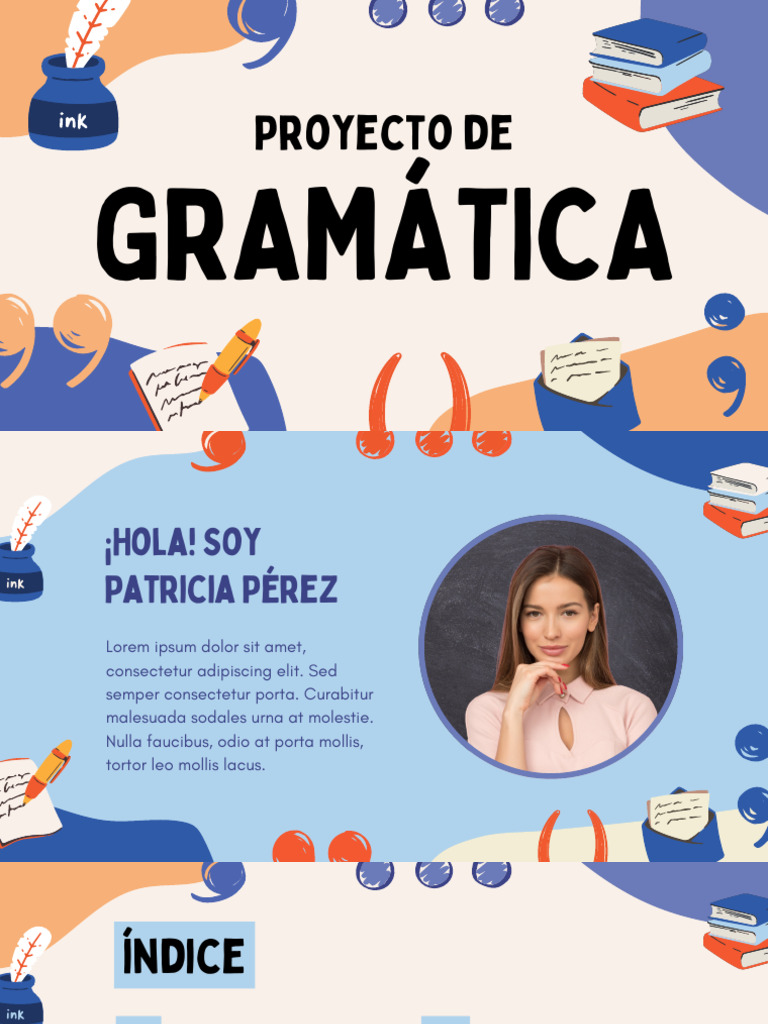 Presentación Educativa Diapositivas Grámatica Infantil Orgánico ...