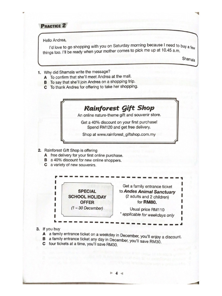 English Form 1 Ex 2 | PDF